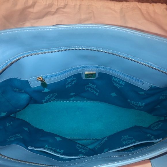 MCM | Bags | Mcm Blue Light Blue Tote Bag | Poshmark